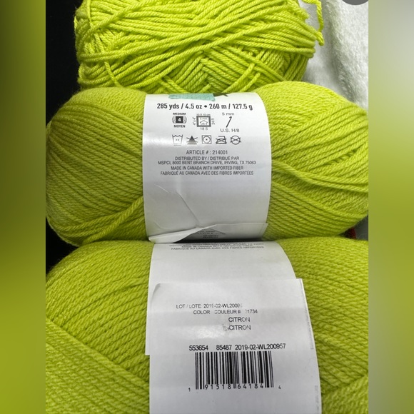 Other | 3 Skeins Of Citron Yarn Brand New | Poshmark
